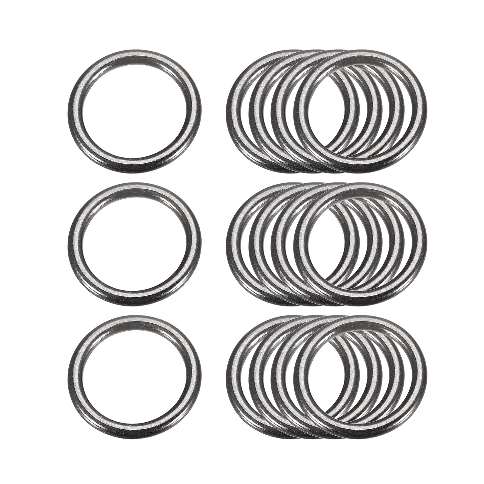 Metal O Rings, 15 Pack 20mm(0.79") ID 3mm Thick Welded O-Ringe, Dark ...