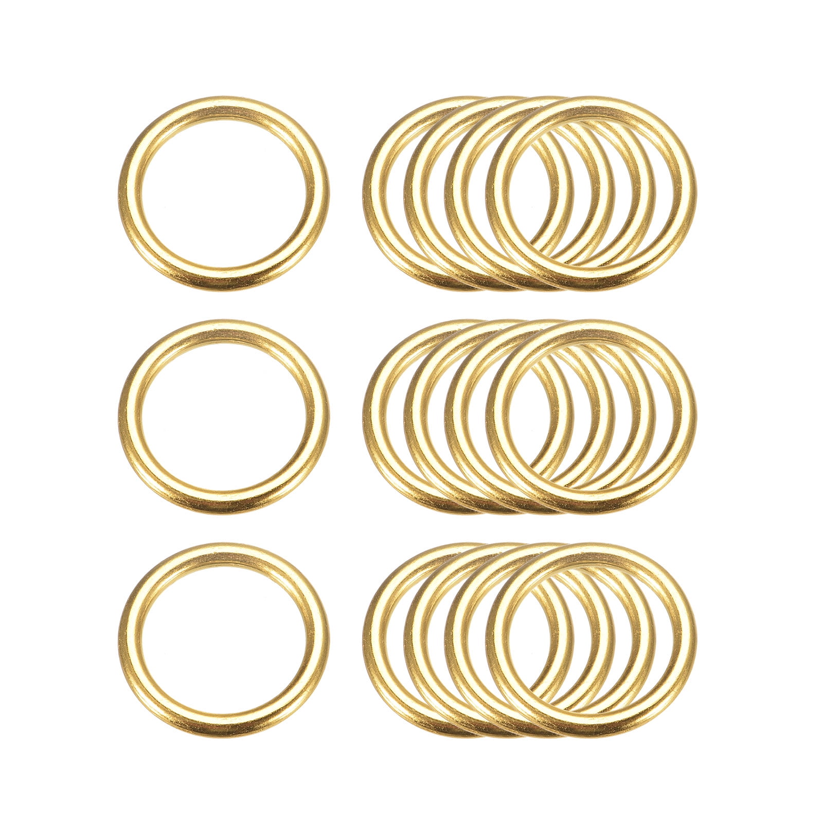 Metal O Rings, 15 Pack 20mm(0.79") ID 3mm Thick Welded O-Ringe, Gold ...