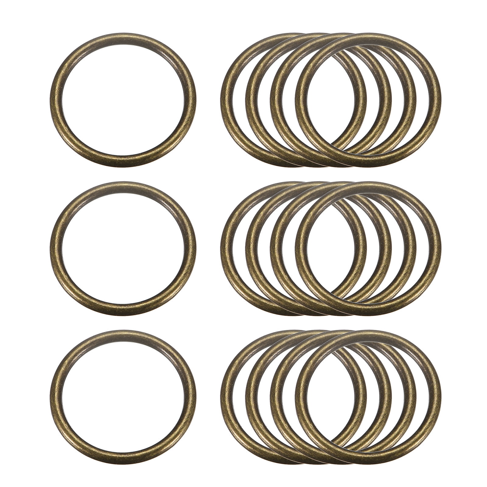 Metal O Rings, 15 Pack 30mm(1.18") ID 3mm Thick Welded O-Ringe, Bronze ...