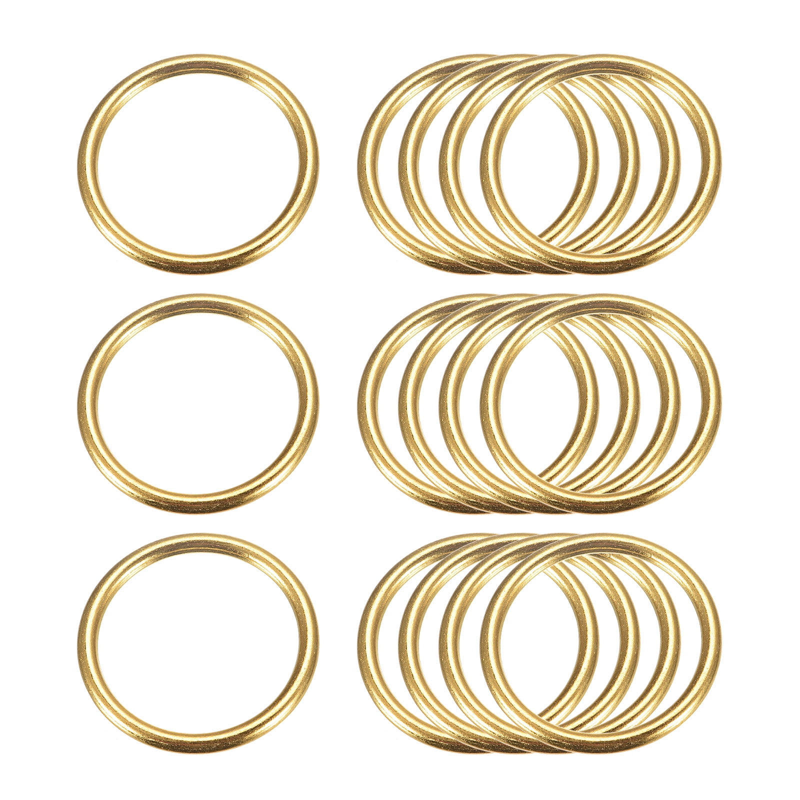 Metal O Rings, 15 Pack 30mm(1.18") ID 3mm Thick Welded O-Ringe, Gold ...