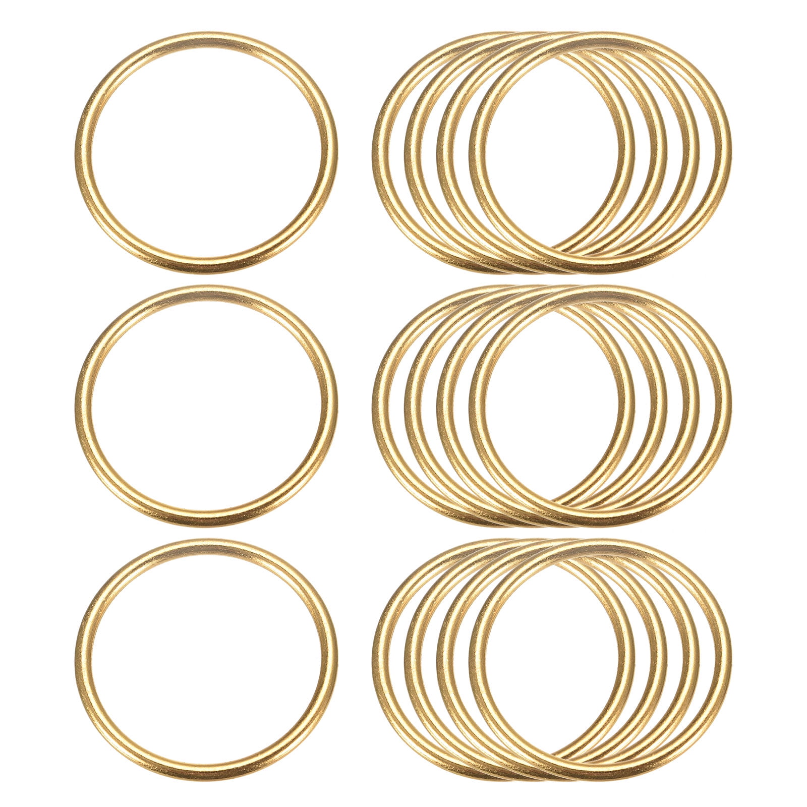 Metal O Rings, 15 Pack 40mm(1.57") ID 3mm Thick Welded O-Ringe, Gold ...