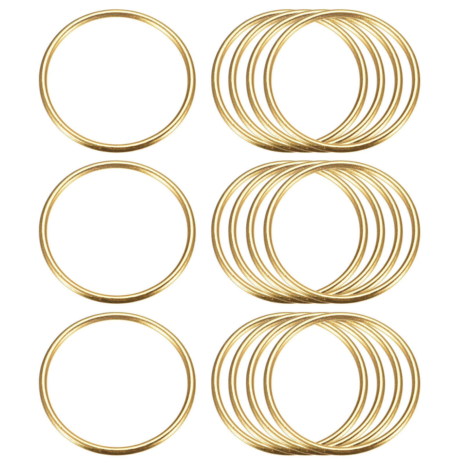 Metal O Rings, 15 Pack 50mm(1.97") ID 3mm Thick Welded O-Ringe, Gold ...