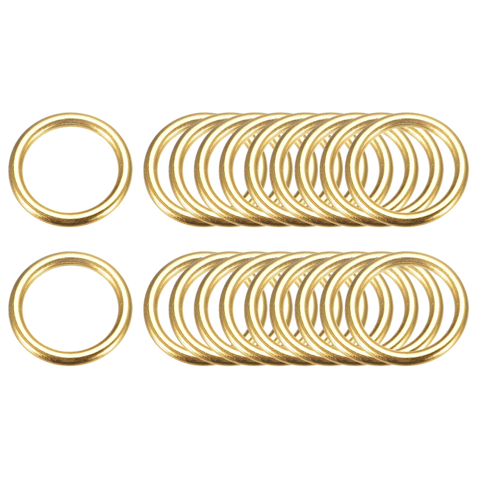 Metal O Rings, 20 Pack 20mm(0.79") ID 3mm Thick Welded O-Ringe, Gold ...