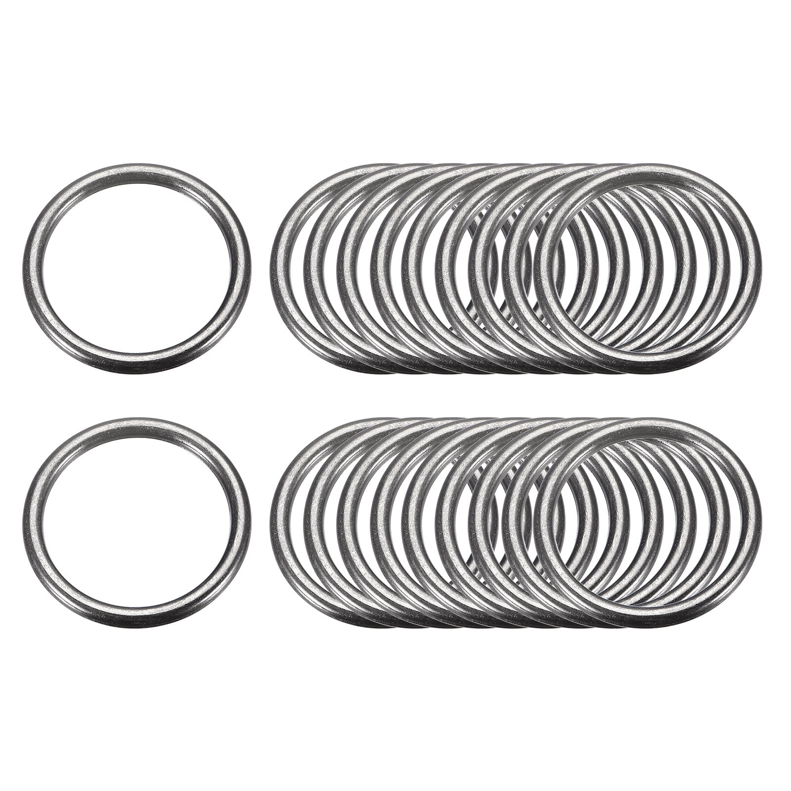 Metal O Rings, 20 Pack 25mm(0.98") ID 3mm Thick Welded O-Ringe, Dark ...