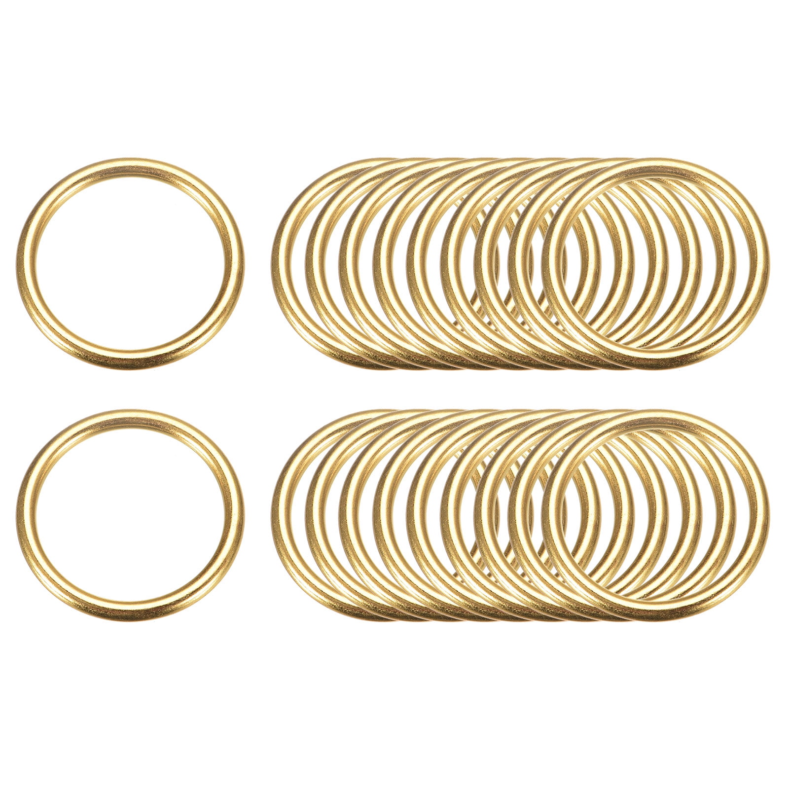 Metal O Rings, 20 Pack 25mm(0.98") ID 3mm Thick Welded O-Ringe, Gold ...