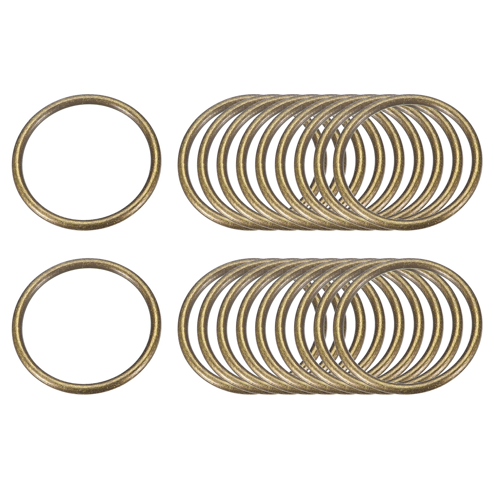 Metal O Rings, 20 Pack 35mm(1.38") ID 3mm Thick Welded O-Ringe, Bronze ...