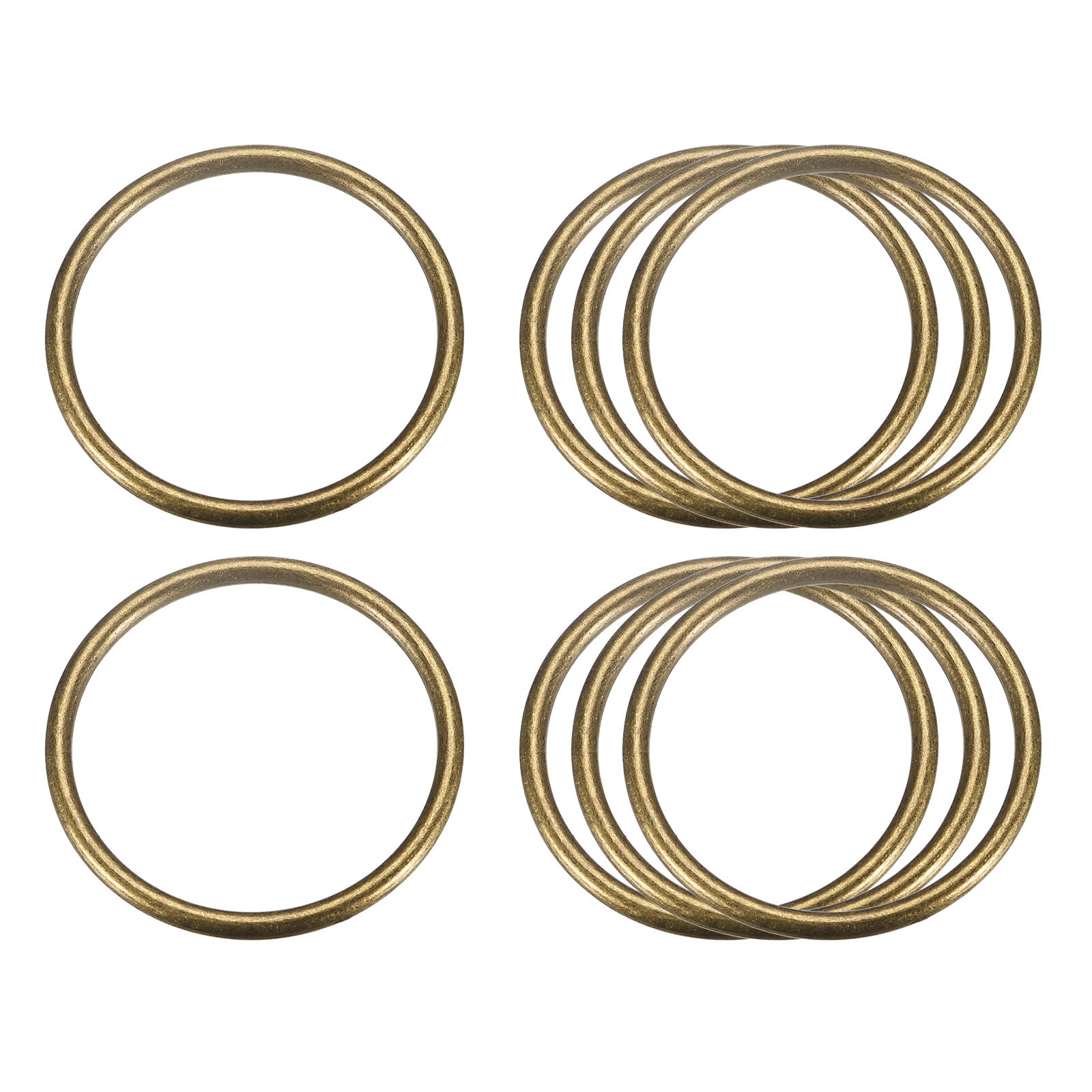 Metal O Rings, 8 Pack 40mm(1.57") ID 3mm Thick Welded O-Ringe, Bronze ...