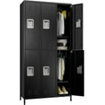 Metal Office Storage Lockers 6 Door Lockable Locker Cabinet, 72 Inch ...