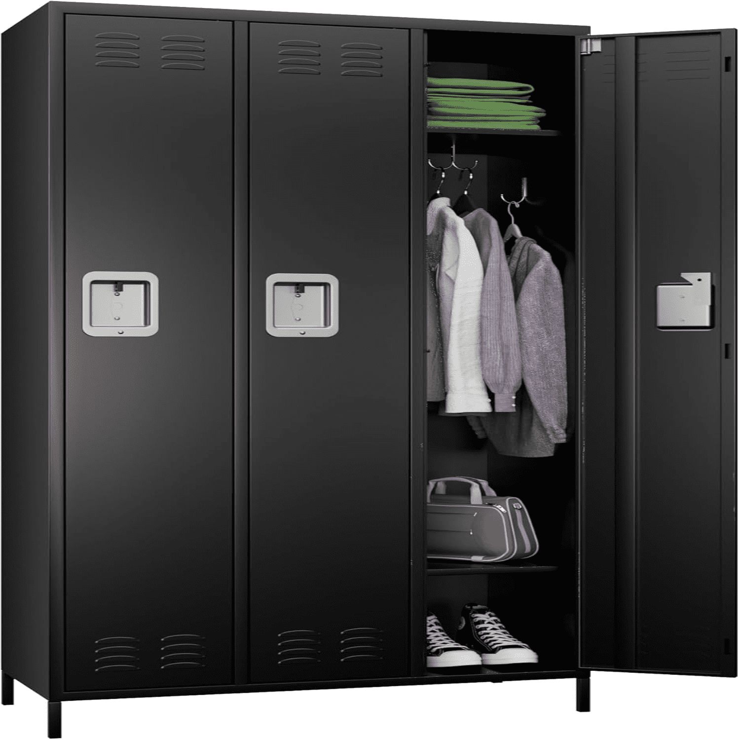 Metal Office Storage Lockers 6 Door Lockable Locker Cabinet 72 Inch ...