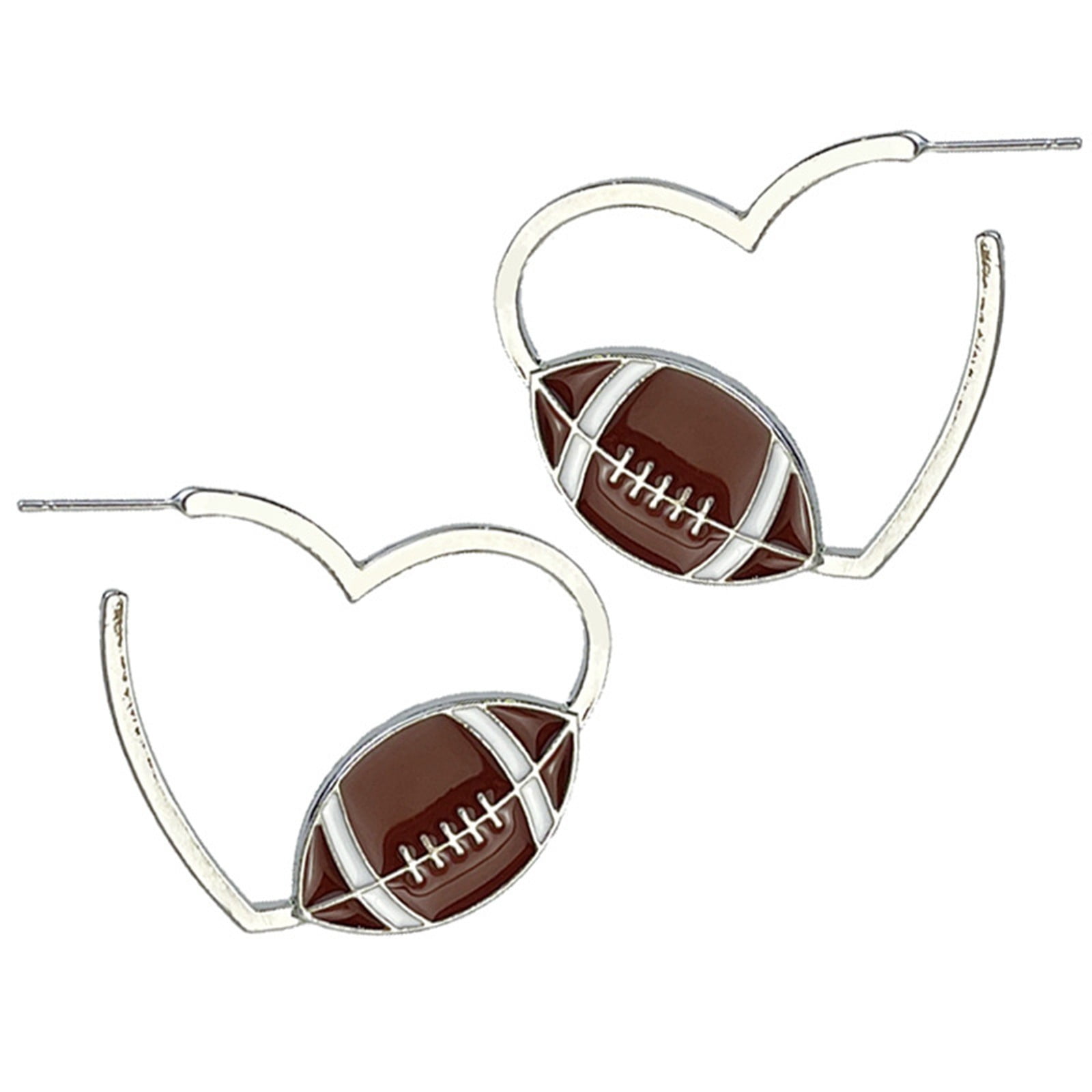 Metal Olive Sport Themed Large Hoop Earrings For Basketball Football ...
