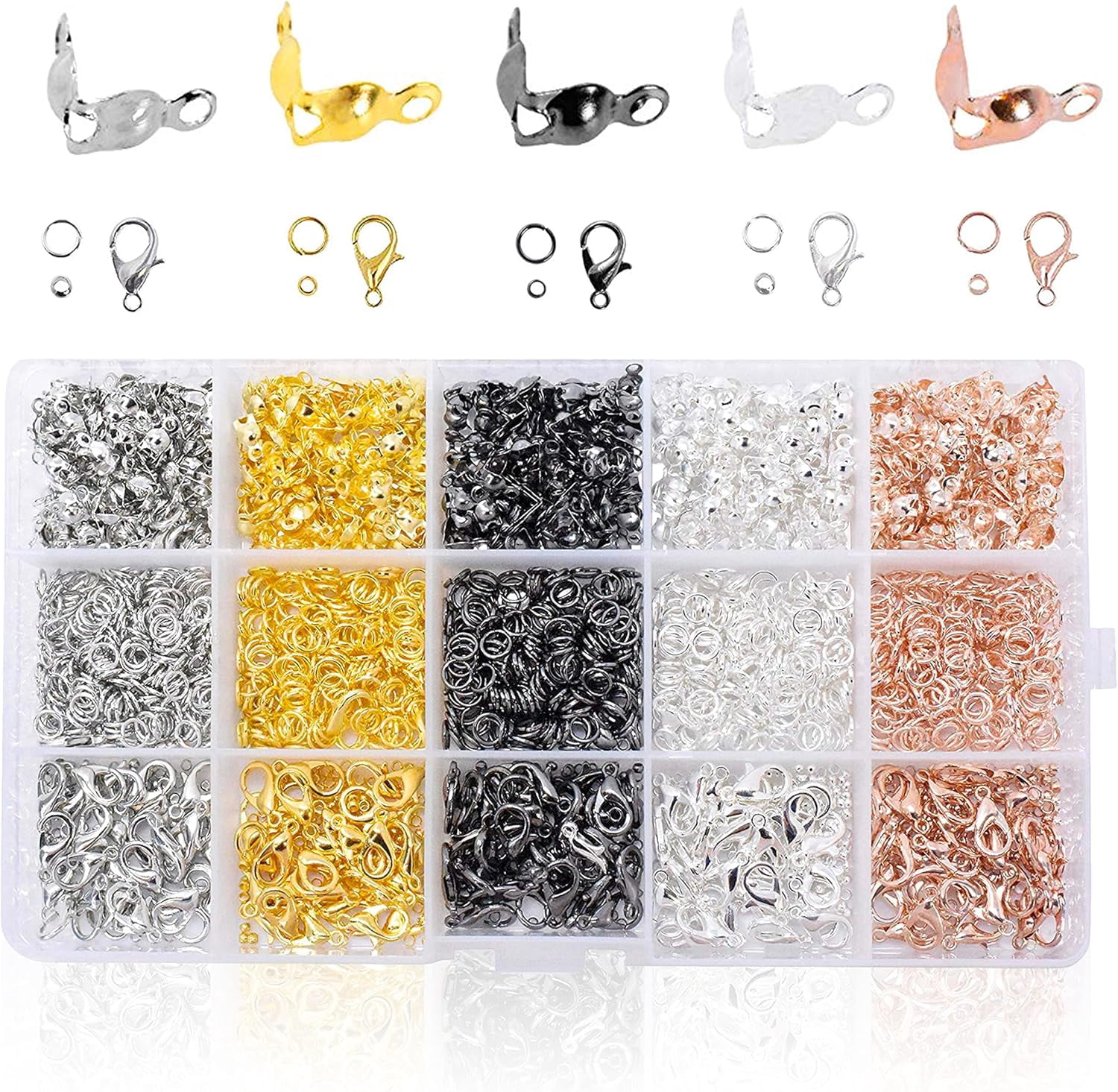 Metal Open Bead Tips Knot Covers for Jewelry Making - Clamshell Beads ...