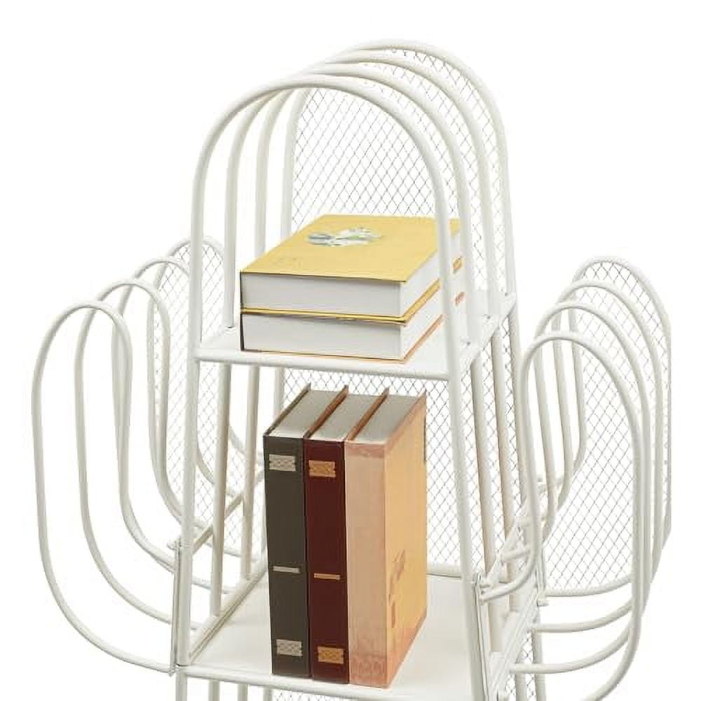 Metal Openwork Cactus Ladder Bookcase, 4 Tier Floor Standing Bookshelf ...