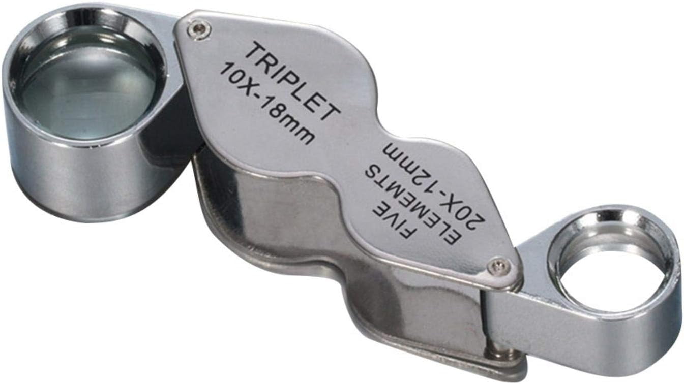 Metal Optical Glass Loupe Magnifying Tool Portable Folding Magnifier ...