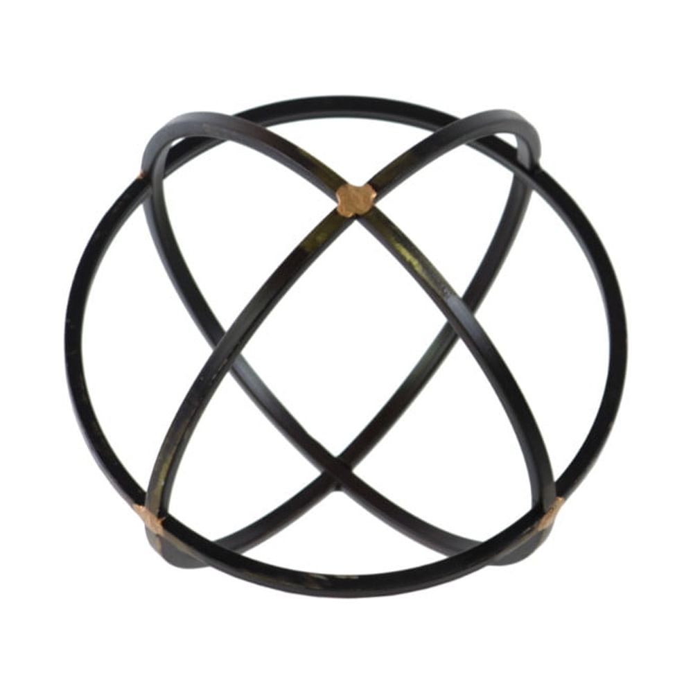 Metal Orb Dyson Sphere Design (3 Circles) Black - Medium - Benzara ...
