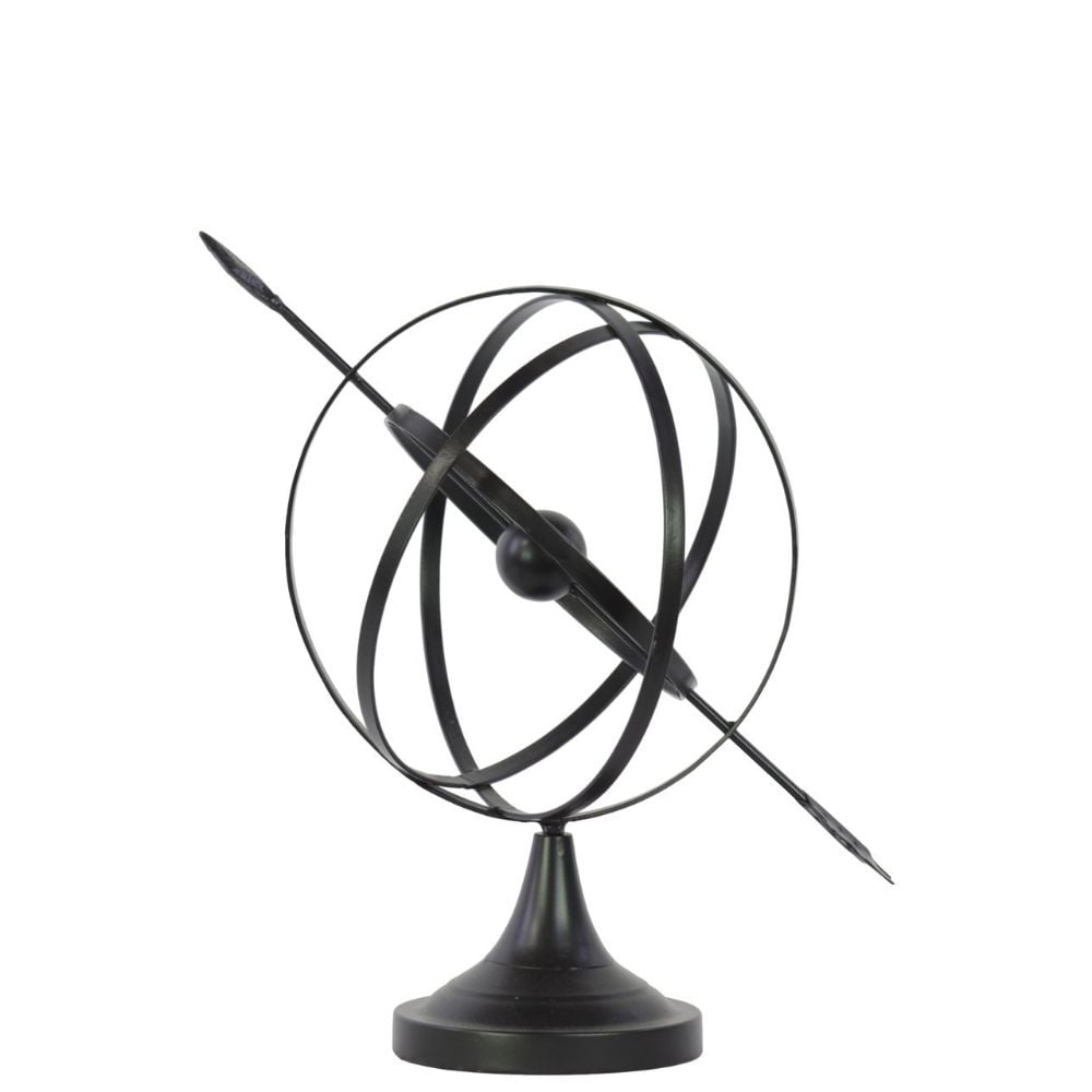 Metal Orb Dyson Sphere Design With Directional Arrow And Pedestal ...