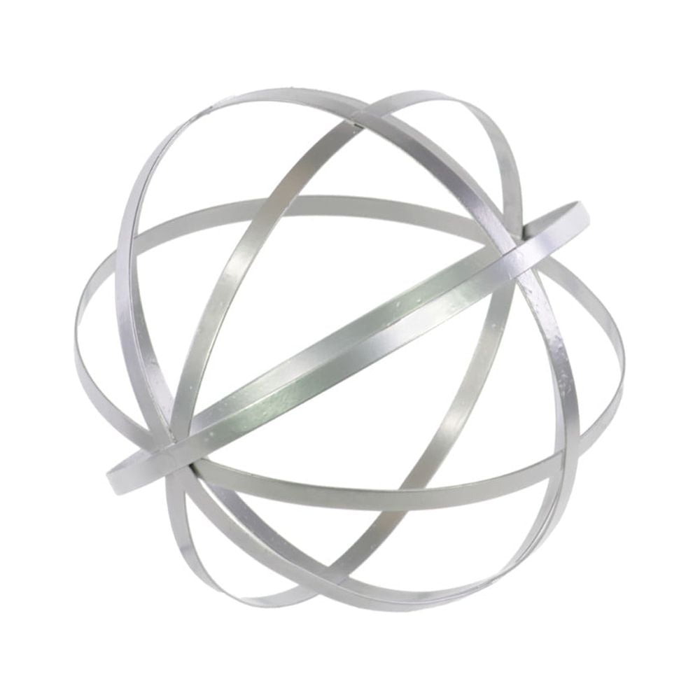 Metal Orb Sphere Design Decor (5 Circles) Coated Finish Silver ...