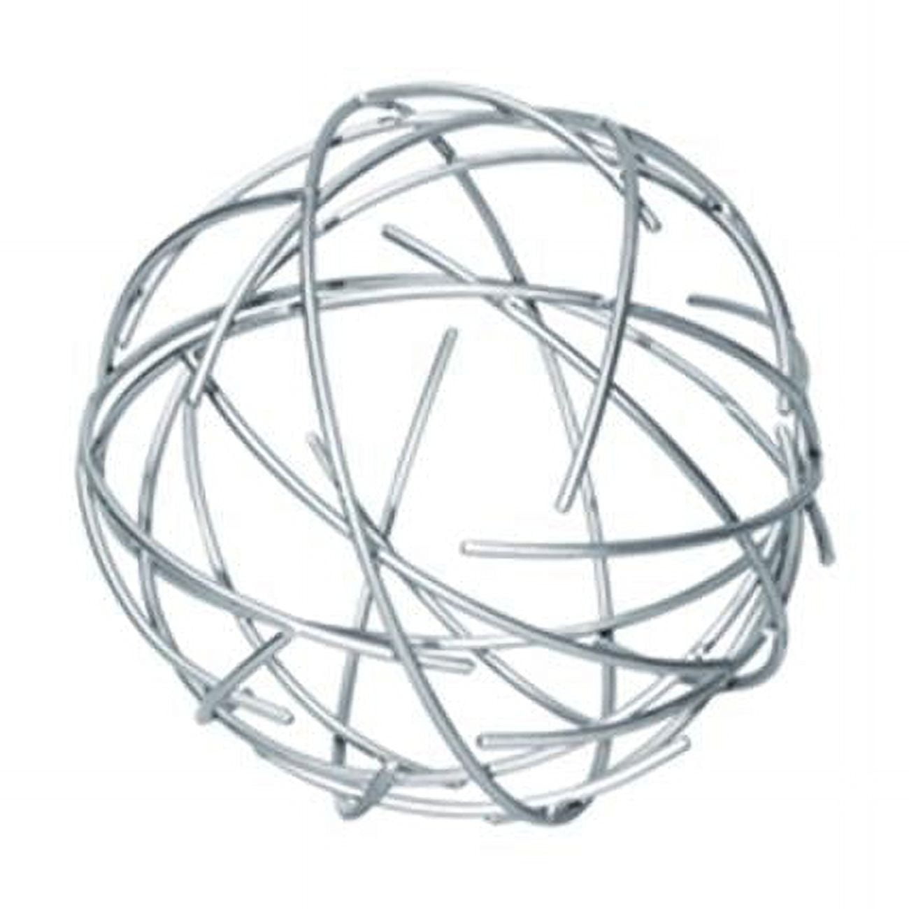 Metal Orb of Dyson Sphere Sculpture with Broken Rings, Silver - Small ...