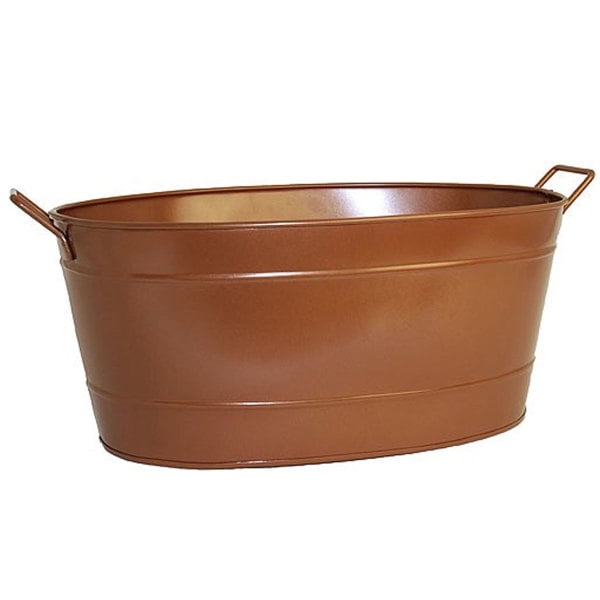 Achla Designs C-81C Copper Plated Oval Tub with Wrought Iron Handles ...