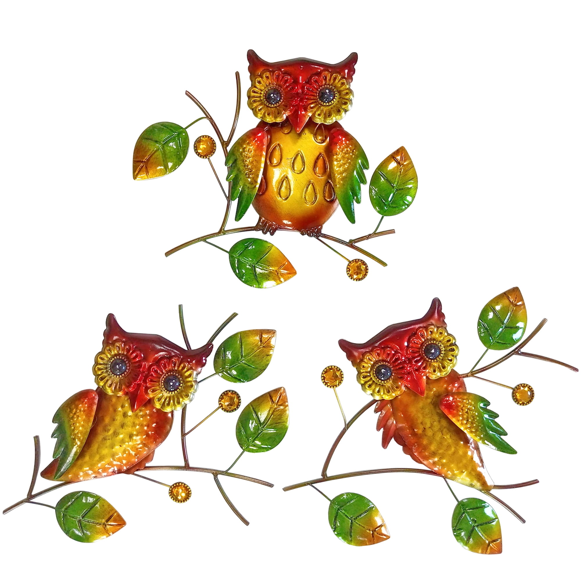 Metal Owl Wall Art Decor Outdoor Indoor Hanging Wall Sculpture ...