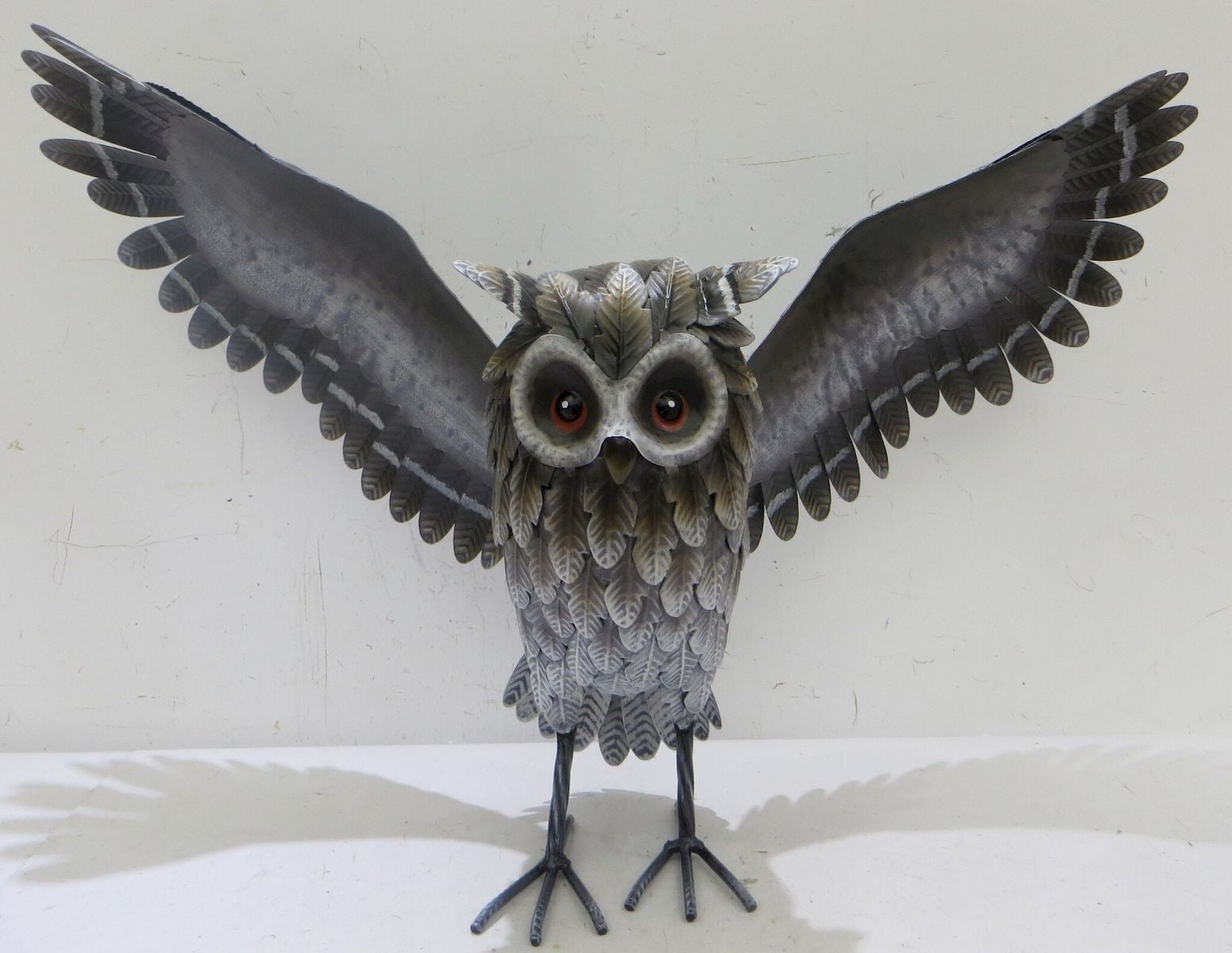 Metal Owl With Wings Out Garden Sculpture - Walmart.com