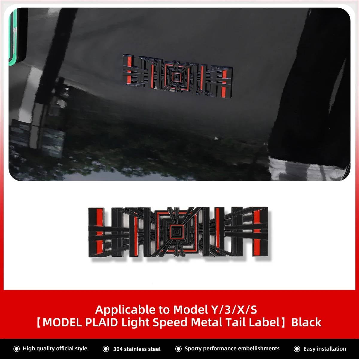 Metal PLAID Car Sticker for Tesla Model3 Model Y X S 2021-2023 Tail ...