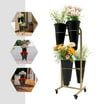 Flower Display Stand With Wheels, 3 Layers Plant Cart with 9PCS Buckets ...