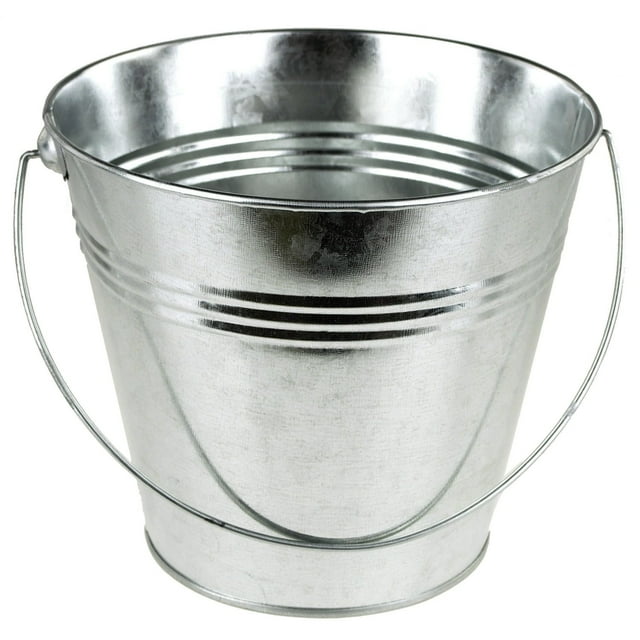 Metal Pail Bucket Party Favor, 7-Inch, Silver - Walmart.com