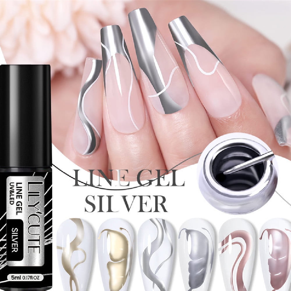 Metal Painted Cable Gel Nail Polish Nail Art Cable Adhesive Hoy Side ...