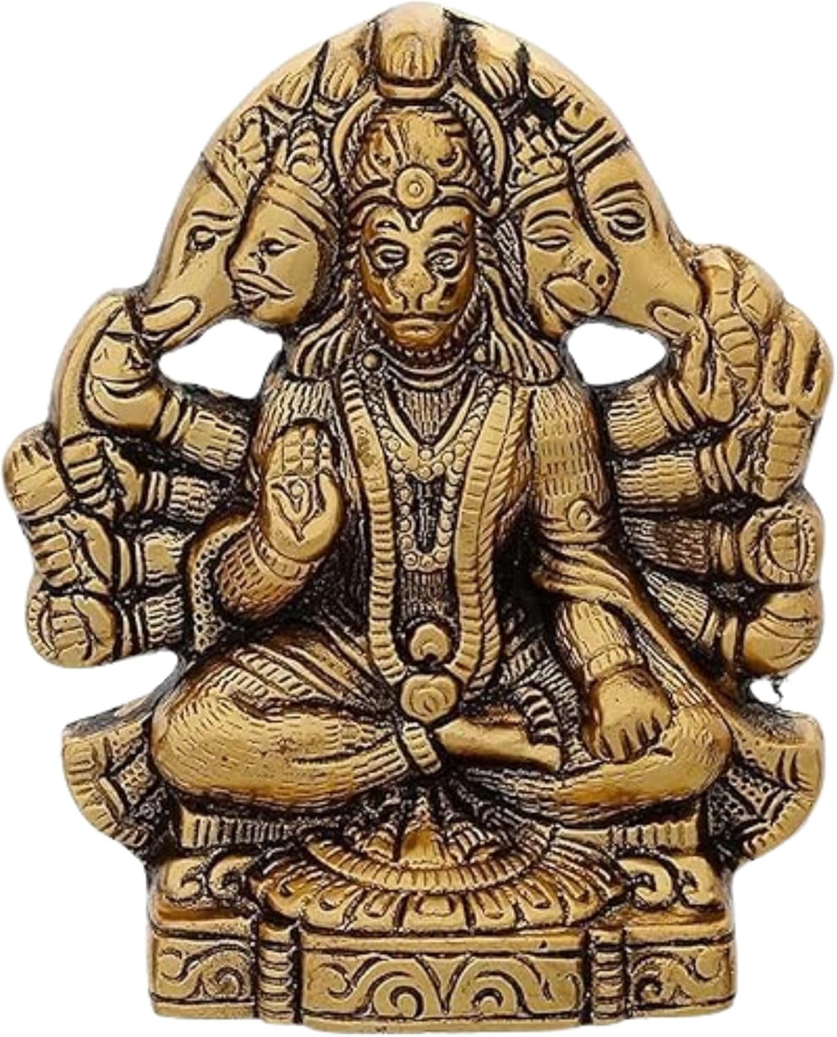Metal Panchmukhi Hanuman ji Murti Bajrangbali Idol Protection from Evil ...