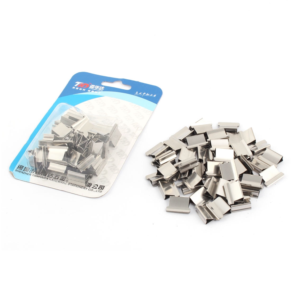Metal Paper Fastener Clam Staple Dispenser Clips Silver Tone 100pcs ...