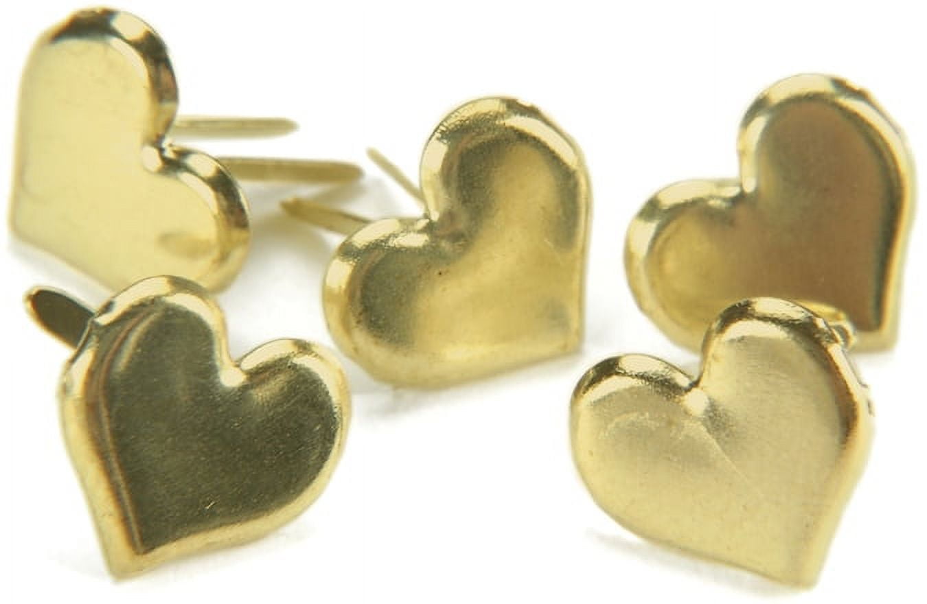 Metal Paper Fasteners 50/Pkg-Hearts - Gold - Walmart.com