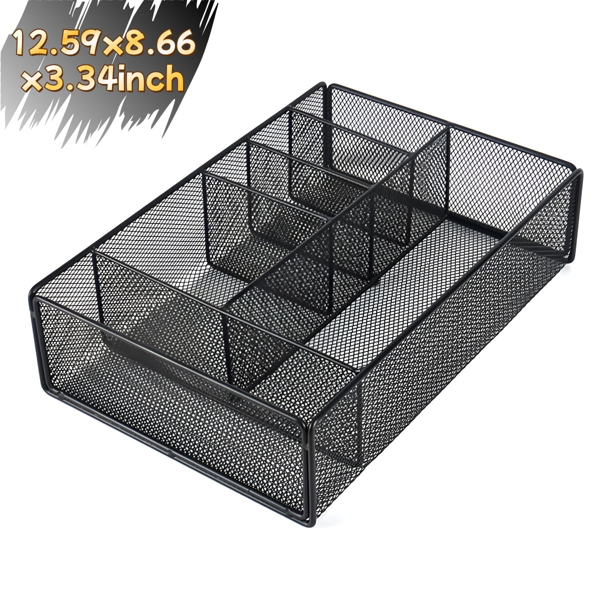 Metal Paper Plate Organizer and Silverware Caddy - 6 Compartment ...