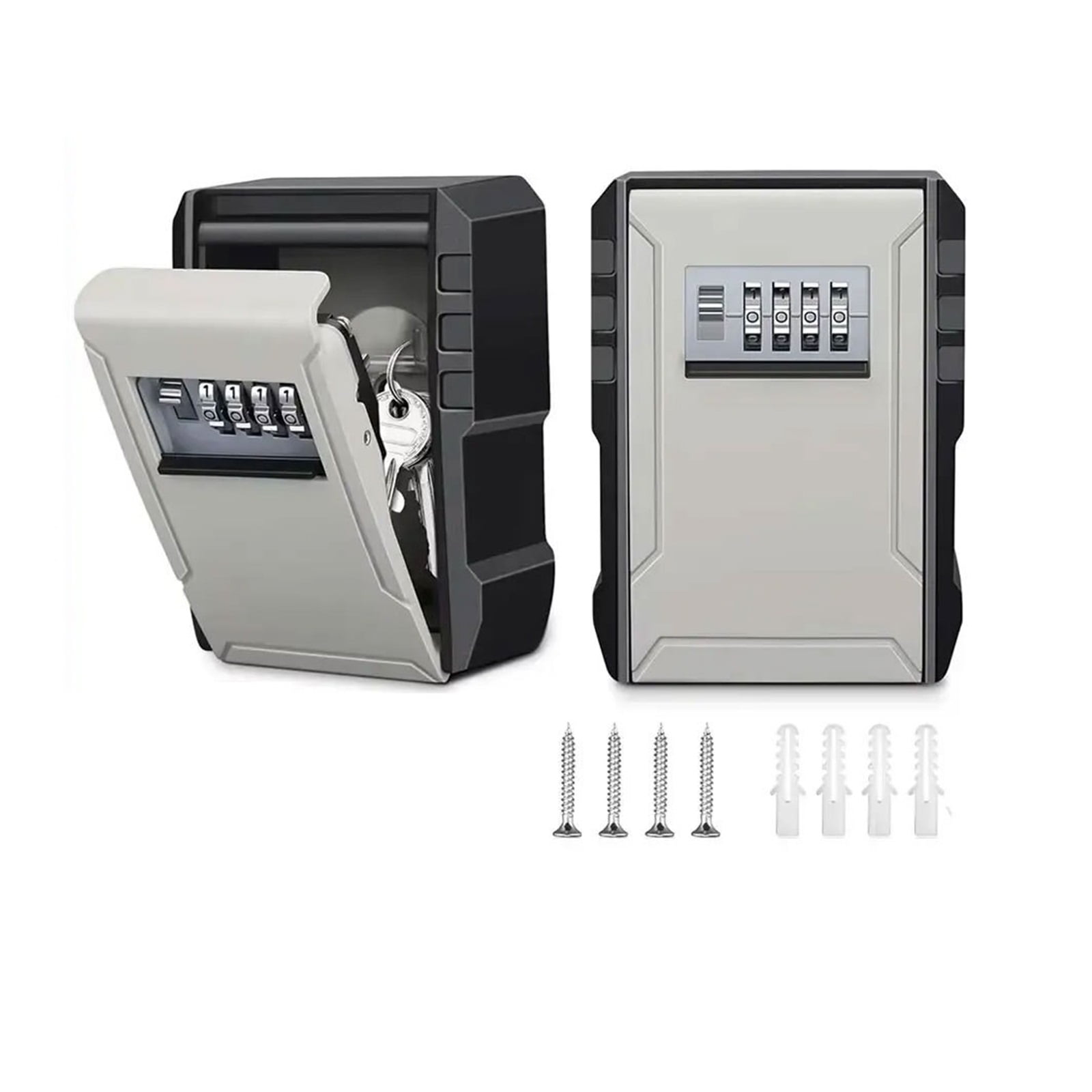 Metal Password Key Box Wall Mounted 4 Digits Password Storage Box ...