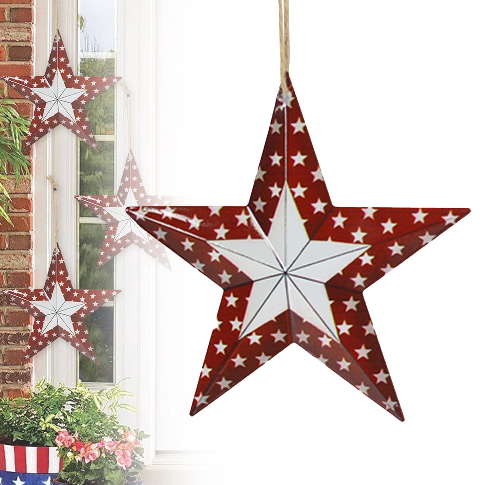 Metal Patriotic Americana Flag Barn Star - 4th of July Independence Day ...