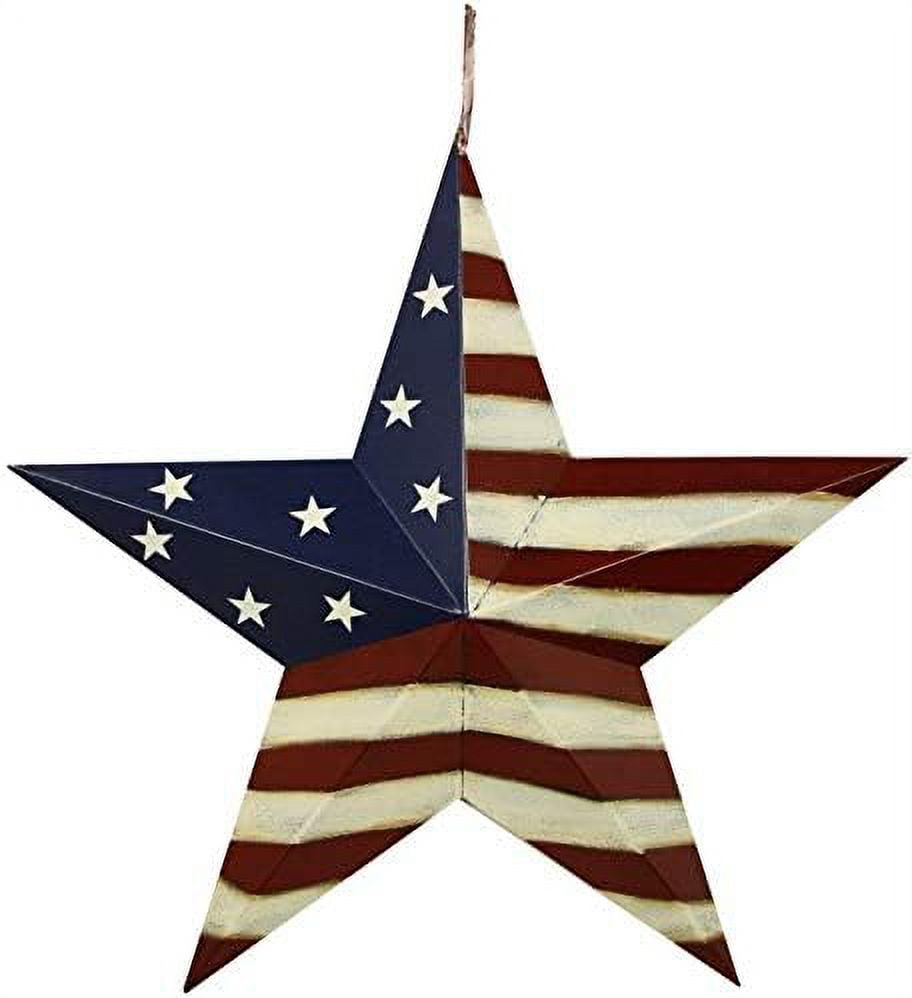 Metal Patriotic Old Glory Americana Flag Barn Star Porch Wall Decor 4th ...