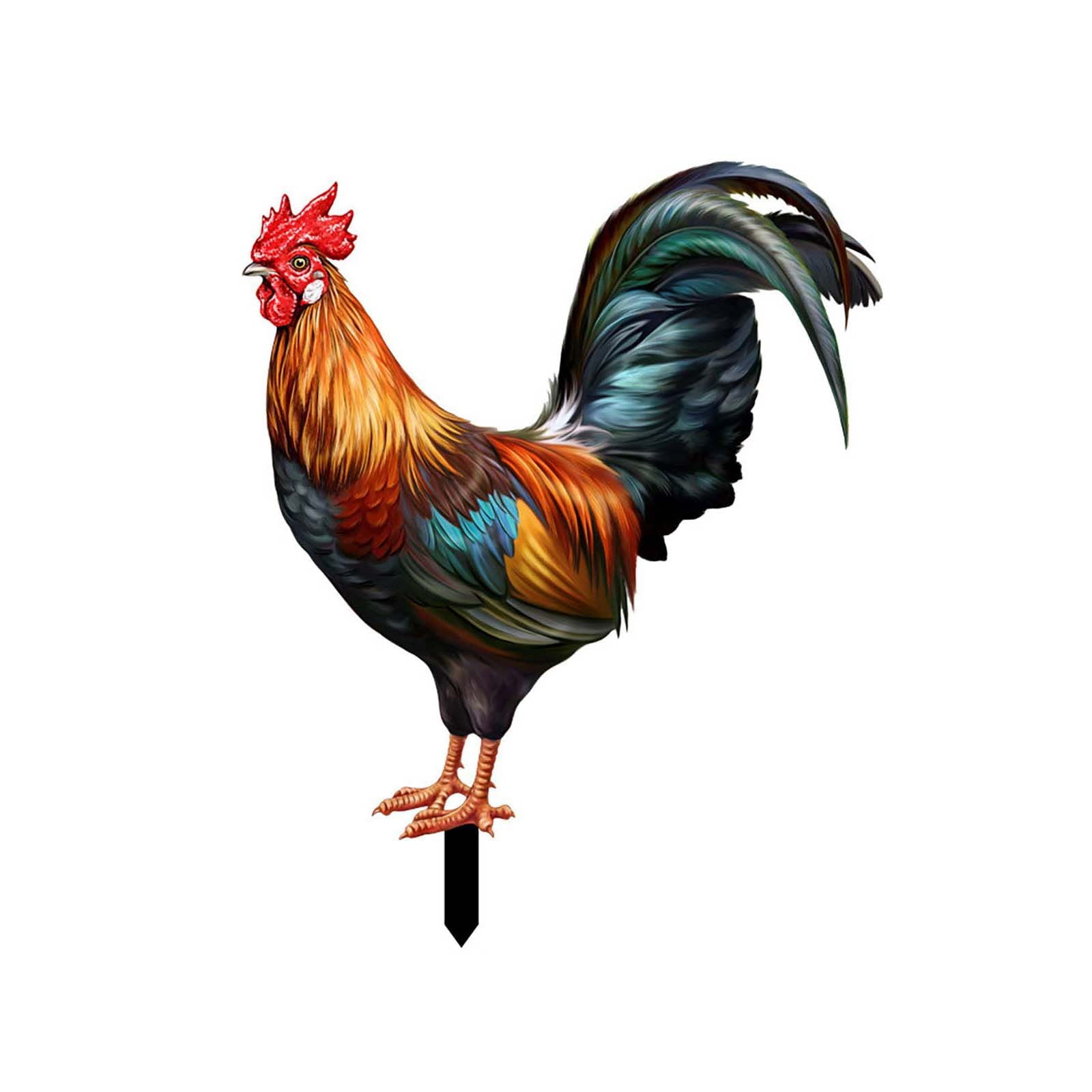 Metal Patriotic Rooster Garden Statue Rustic Yard Signs, Porch Farm ...