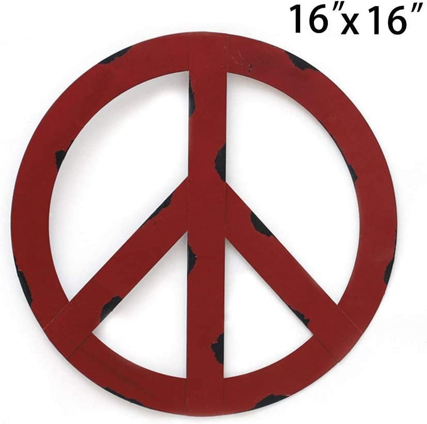 Metal Peace Sign Wall Art - 16" Hippie Plaque, Hanging Vintage Metal ...