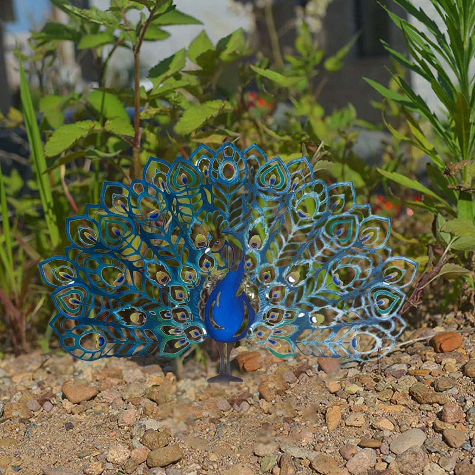 Metal Peacocks Garden Stake,Hollow Out Yard Art Peacocks Statue ...