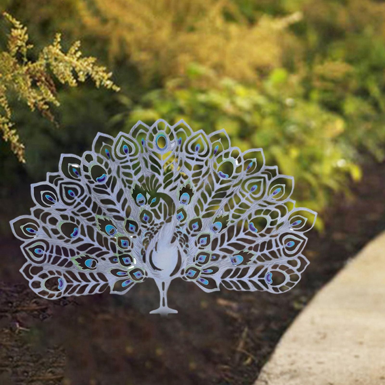 Metal Peacocks Garden Stake,Hollow Out Yard Art Peacocks Statue ...