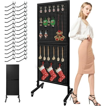 VIVO Black Freestanding Modular Pegboard System with 3 Tier ...