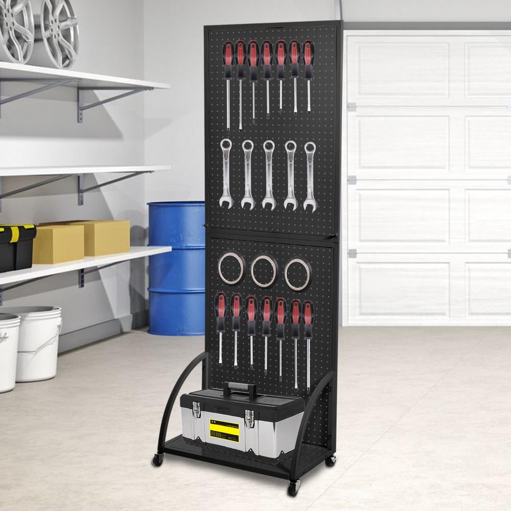 JUlAM Metal Pegboard Display Stand with Wheels, Craft Show Display ...