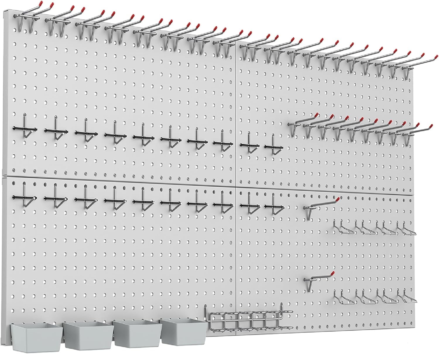 Metal Pegboard Kit with Accessories for Wall Garage Tools Storage ...