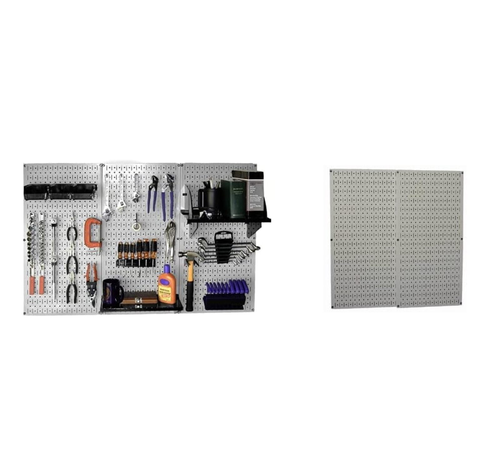 Metal Pegboard Tool Organizer and Gray Metal Pegboard Pack - Walmart.com