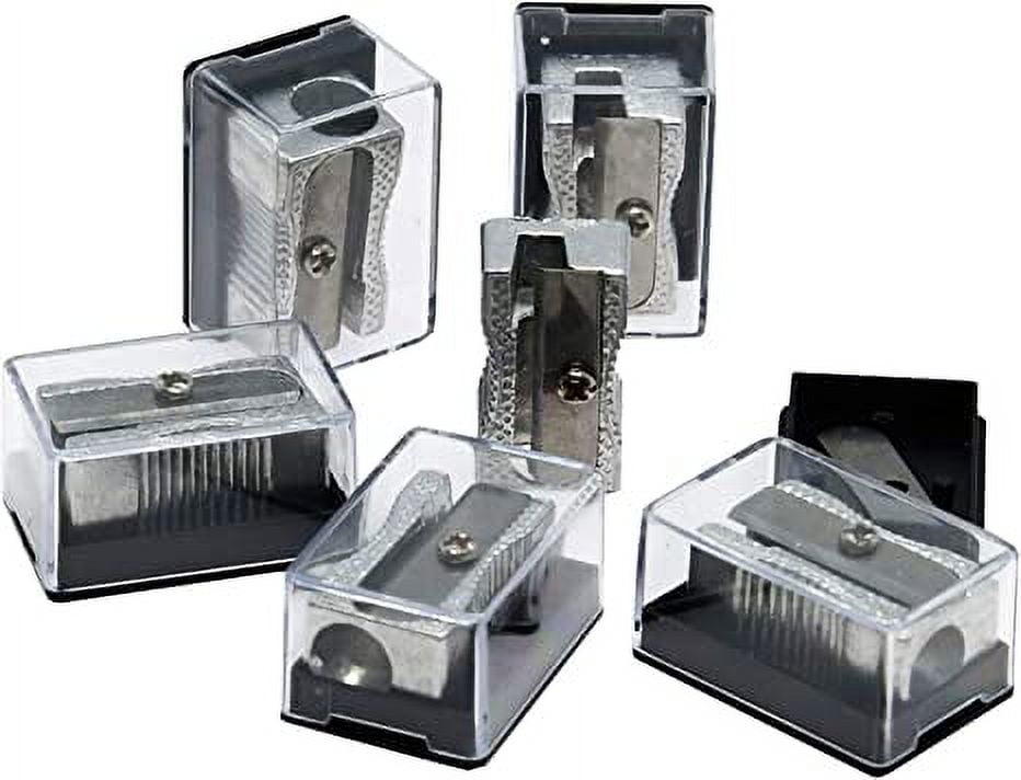 Metal Pencil Sharpeners Aluminum Alloy Handheld Single Hole Manual Sharpener 6Pcs Rectangular ...