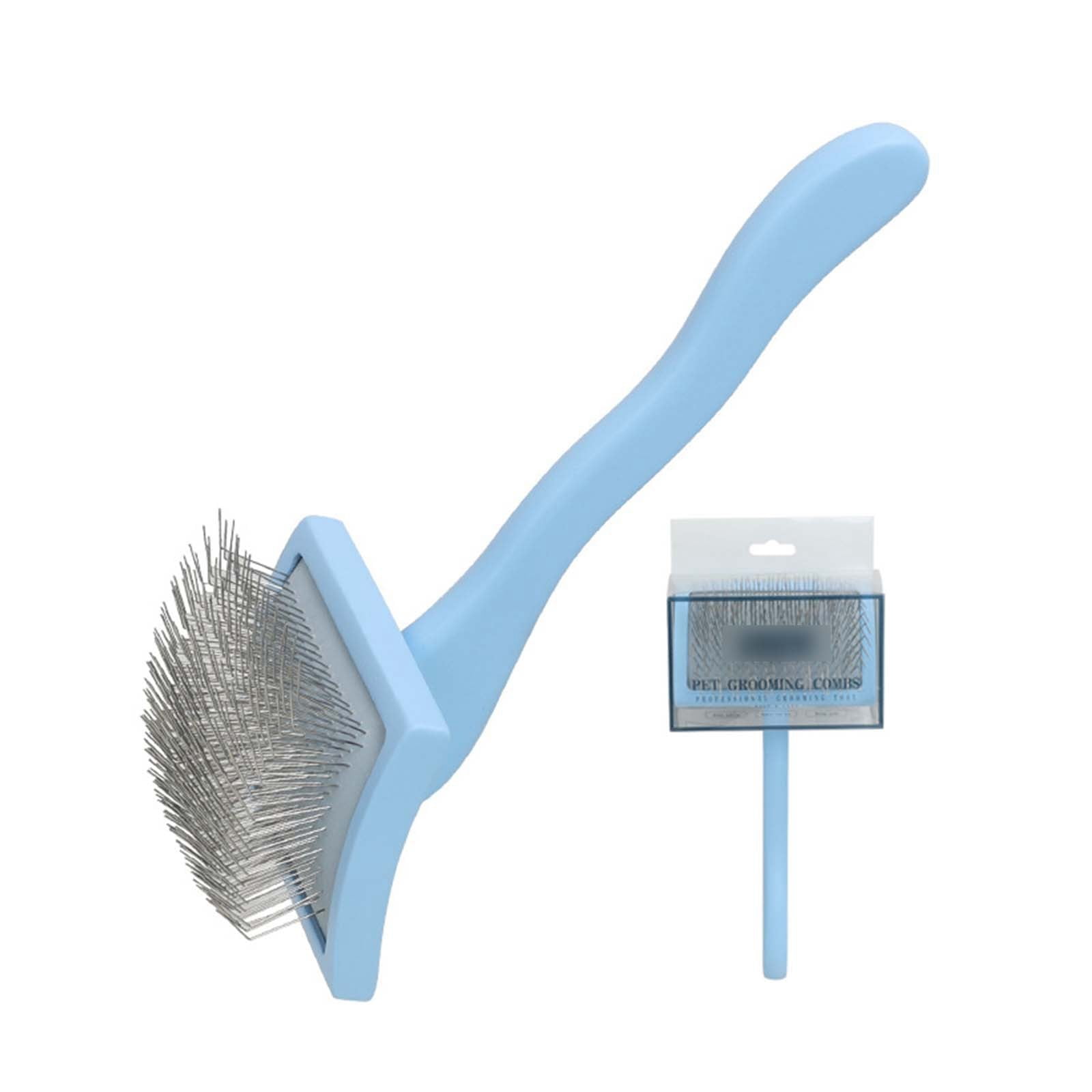 Metal Pet Grooming Comb - Stainless Steel Needles, Wooden Handle ...