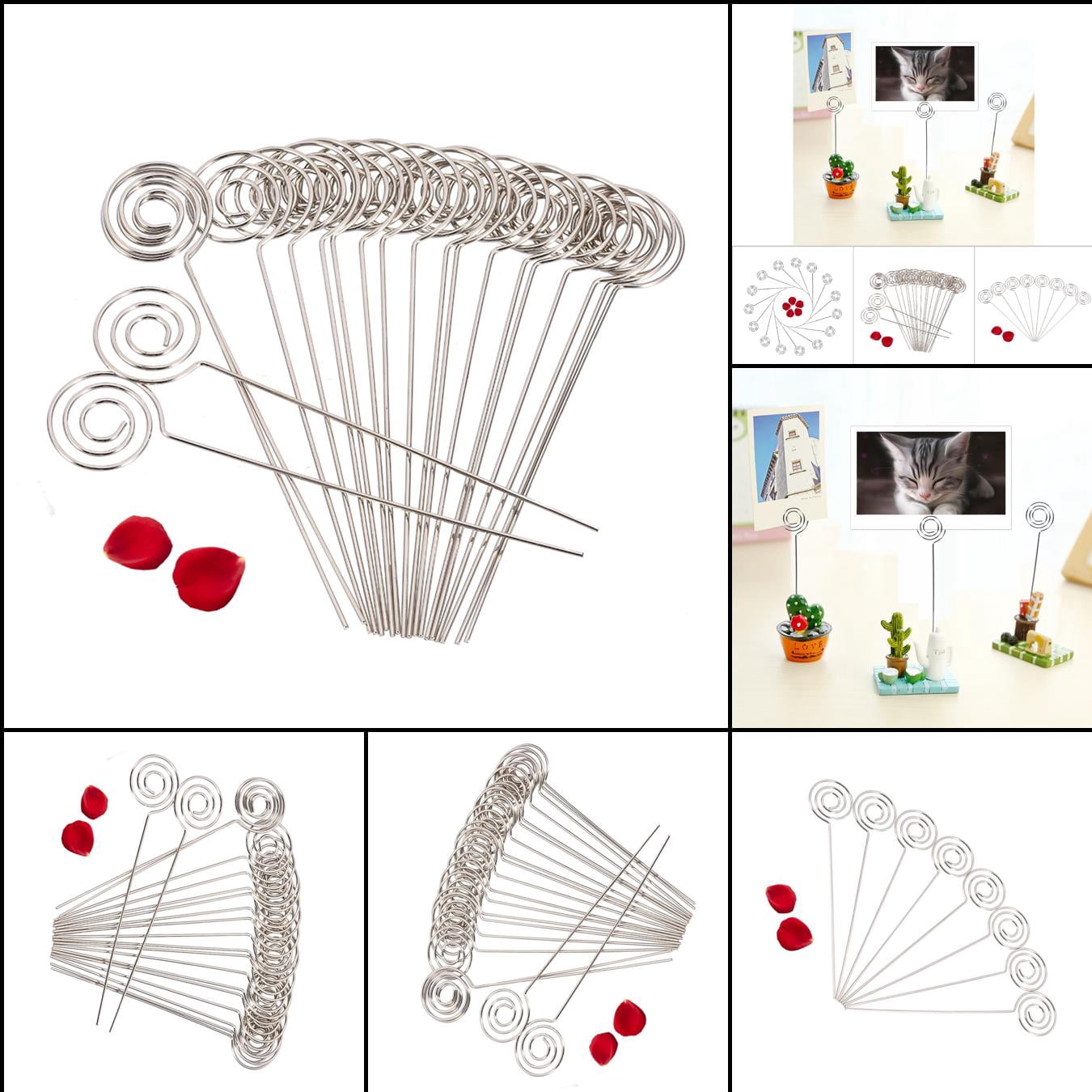 Metal Photo & Memo Clip Holders - 50 Pack, Decorative Display For Notes ...