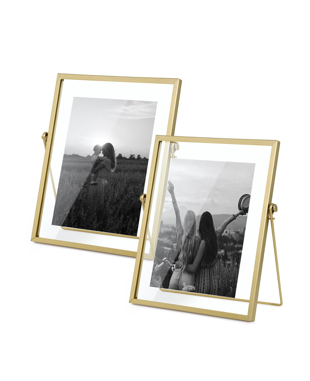 Metal Picture Frames Set Of 2 Ornate Minimal Floating Edge Clear ...