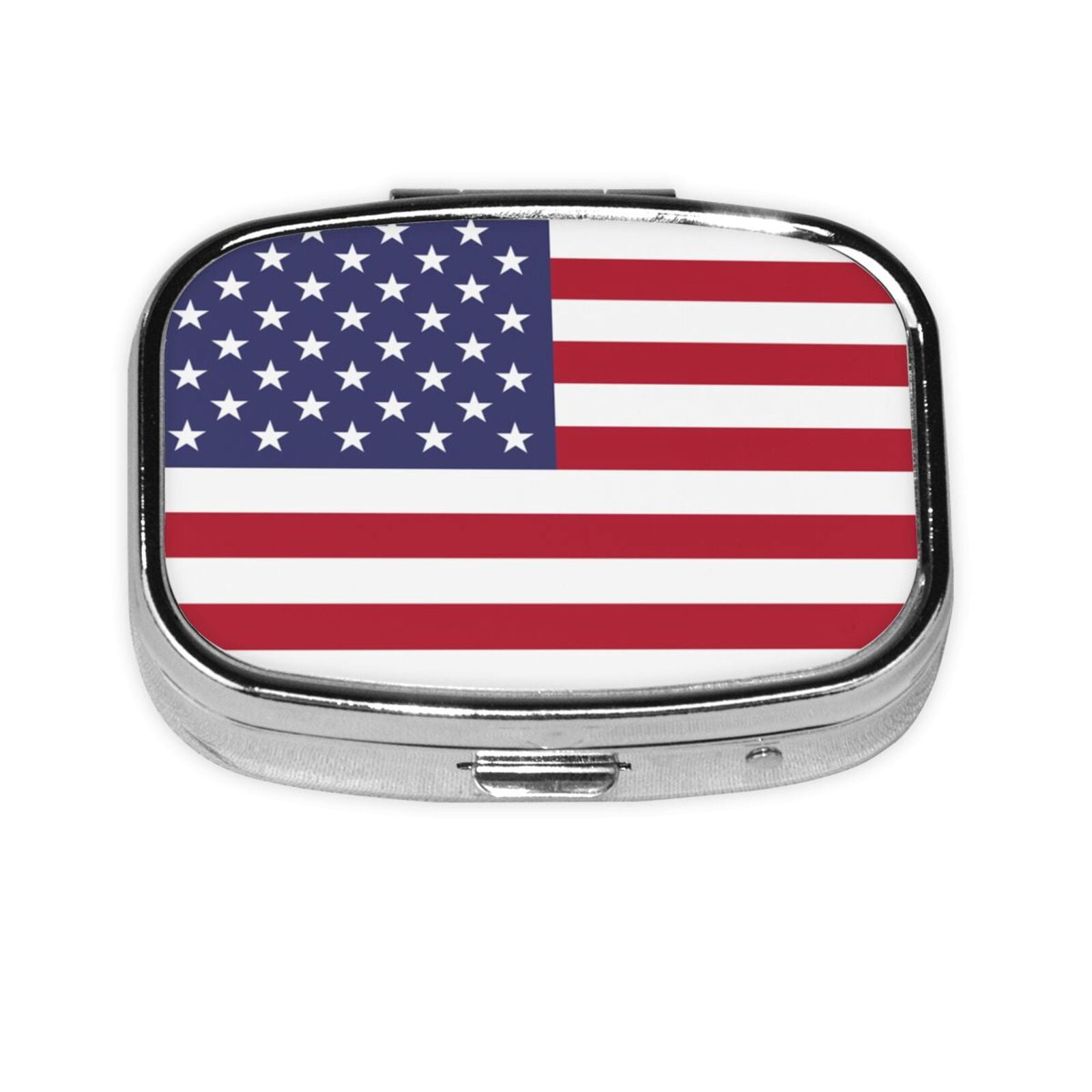 Metal Pill Organizer America Flag Portable Compact Pill Box 2 ...