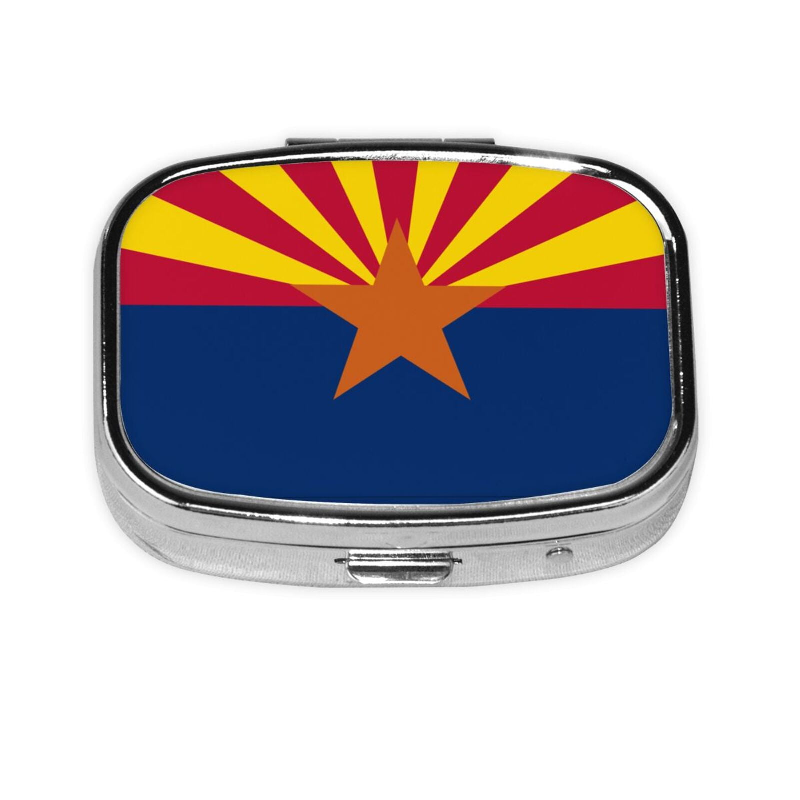 Metal Pill Organizer Arizona Flag Portable Compact Pill Box 2 ...