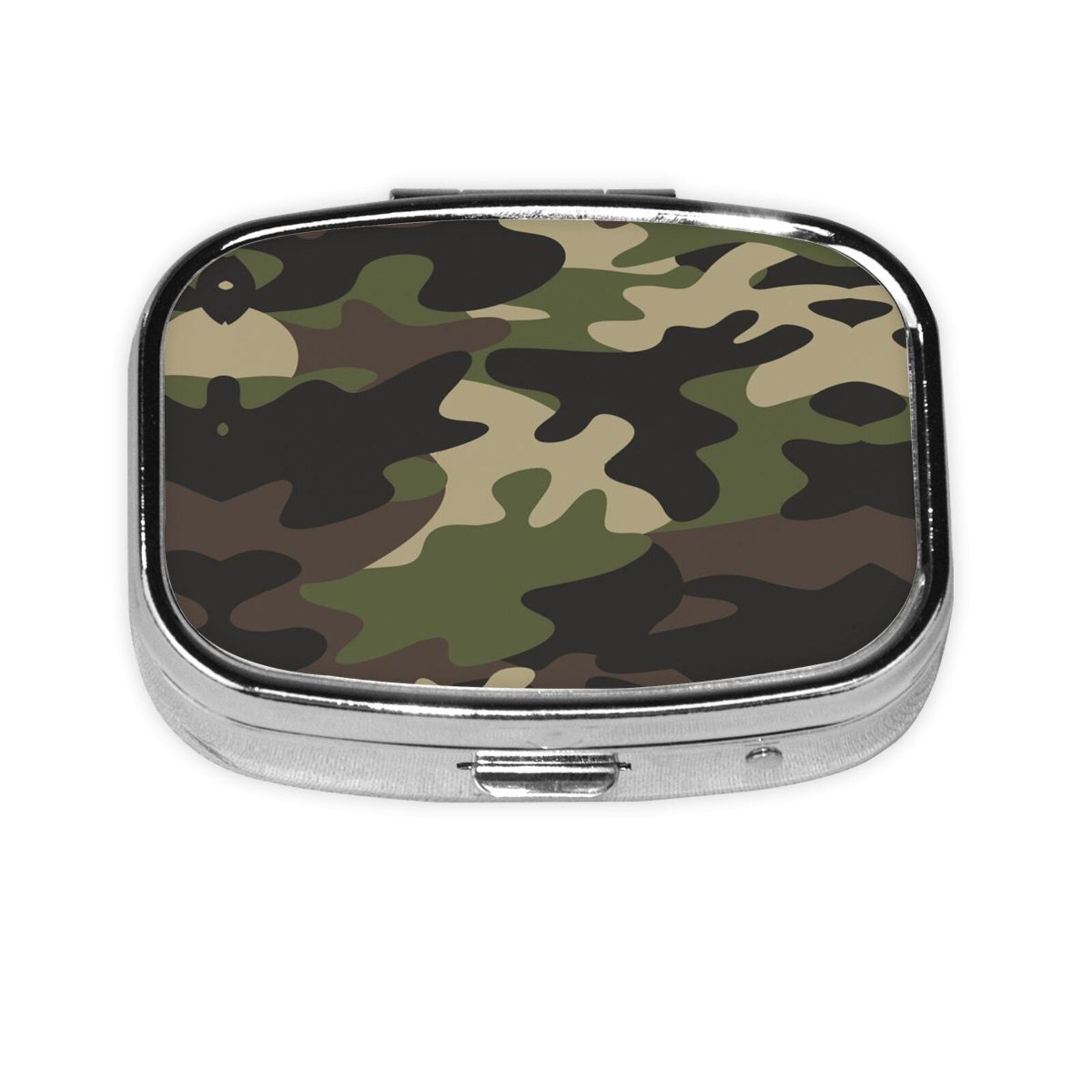 Metal Pill Organizer Camouflage Print Pattern Portable Compact Pill Box ...